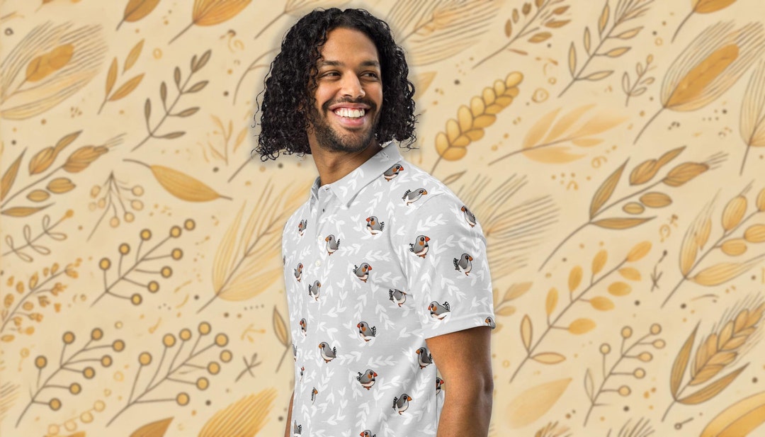 Birdorable Zebra Finches Mens Slim Fit Polo Cute Cartoon Male & Female ...