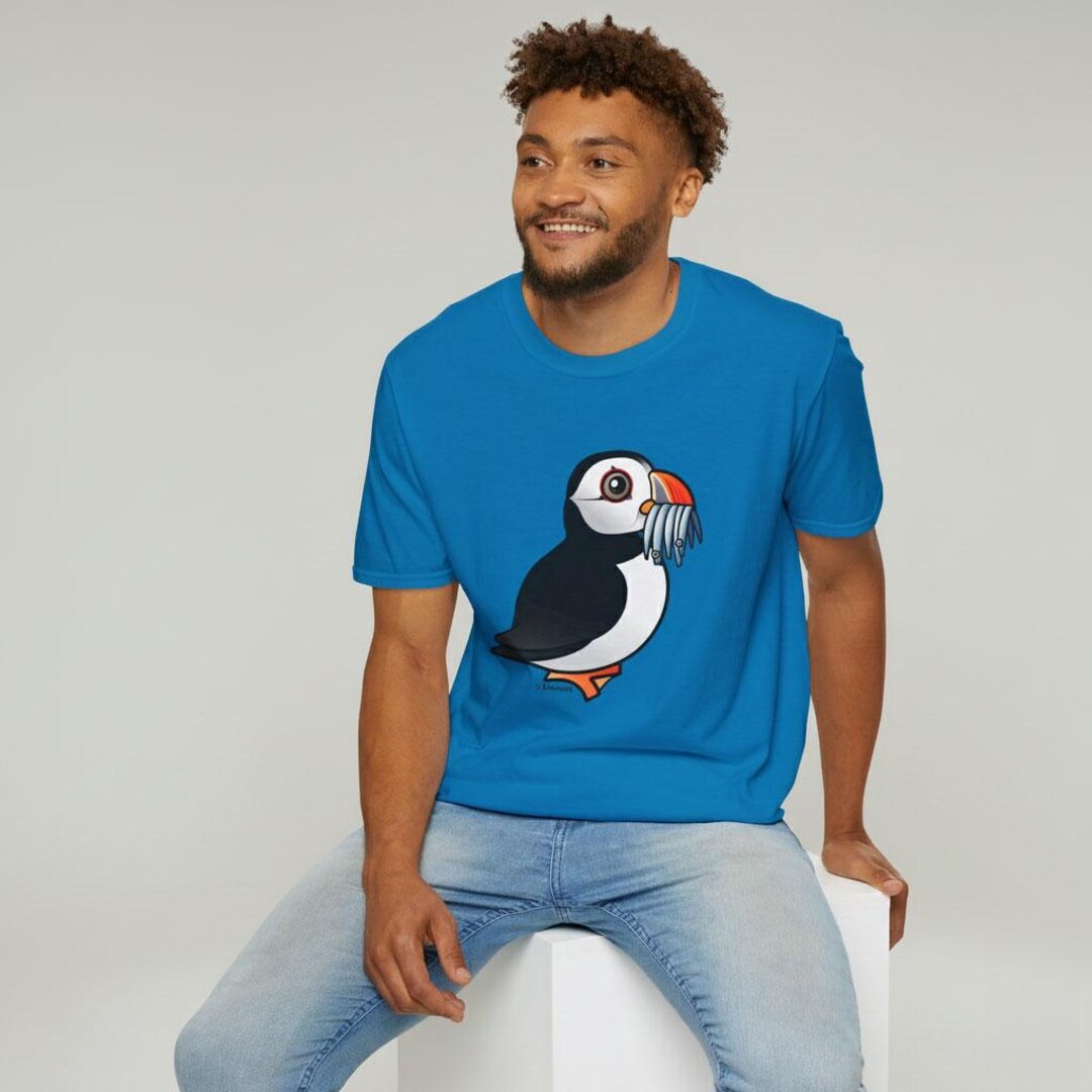 Puffin T-shirt | Funny Cartoon Atlantic Puffin Prowess With Beak Full ...