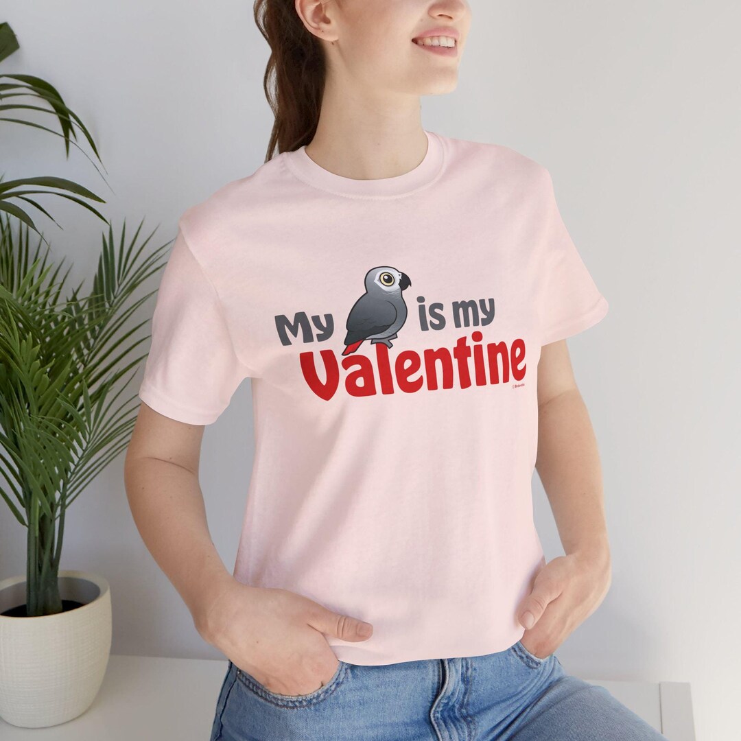 Birdorable My African Gray Parrot is My Valentine Unisex Jersey Short ...