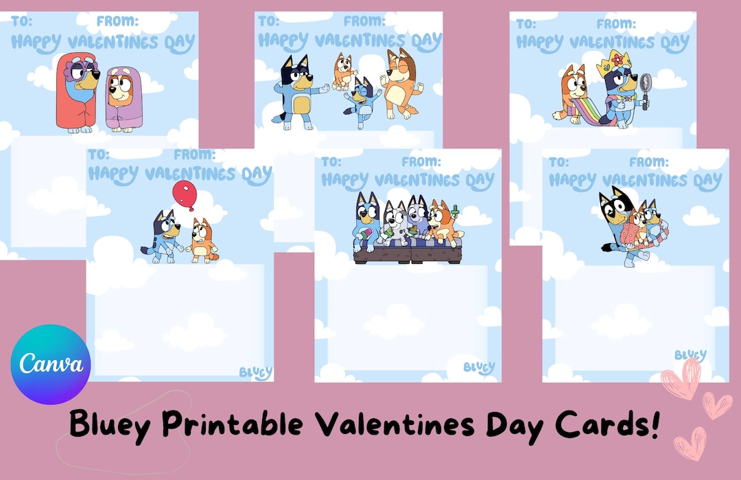 Printable Bluey Valentine's Day Cards! - Etsy UK