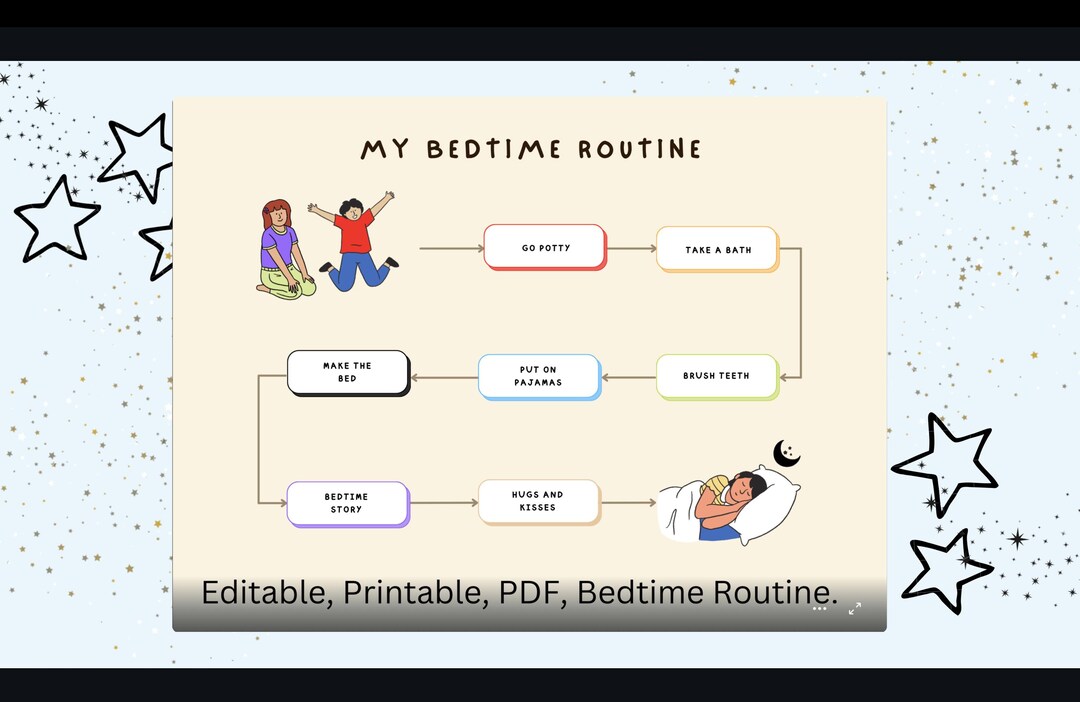 Editable Bedtime Routine - Etsy