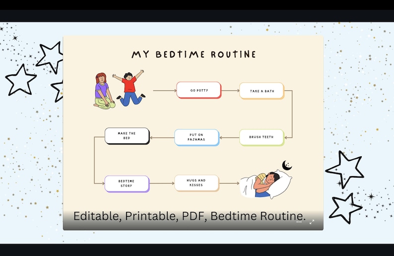 Editable Bedtime Routine - Etsy