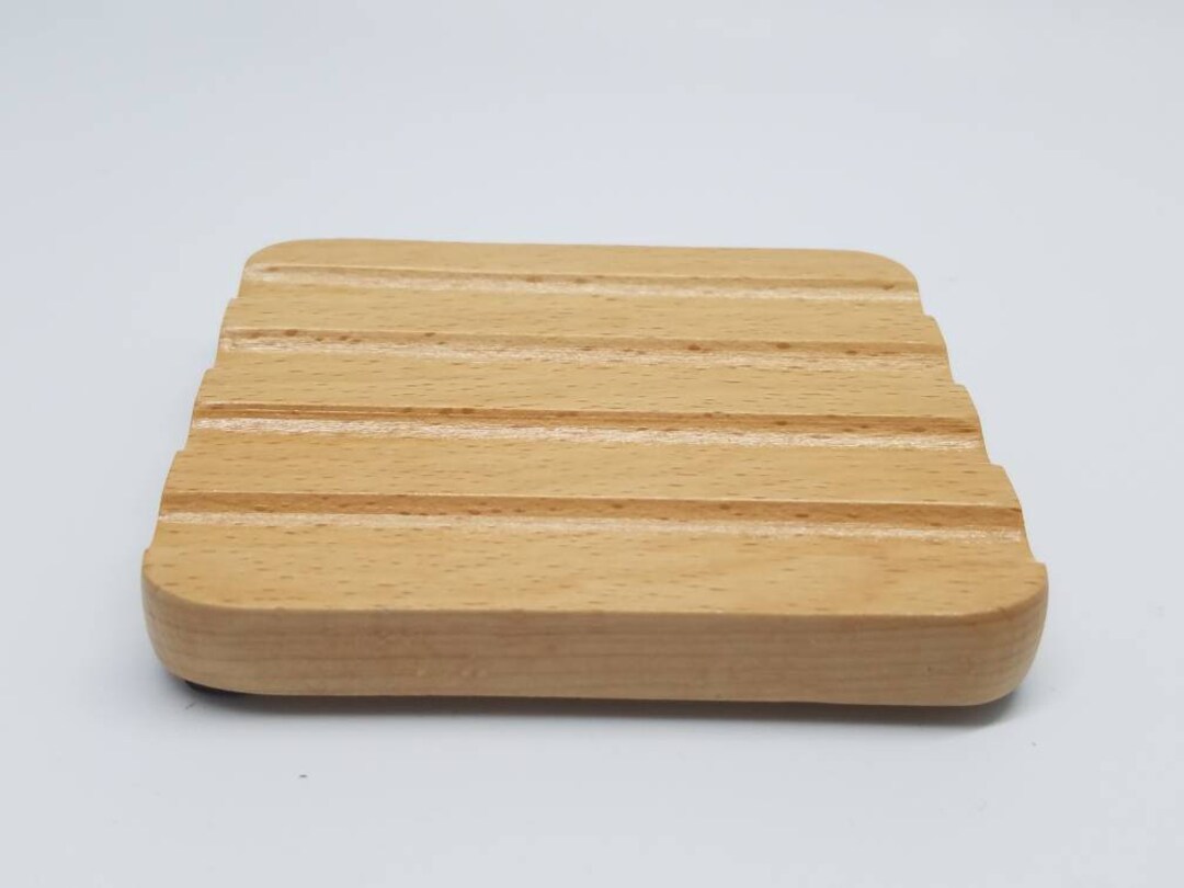 Grooved Rectangle Beechwood Soap Dish Small - Etsy