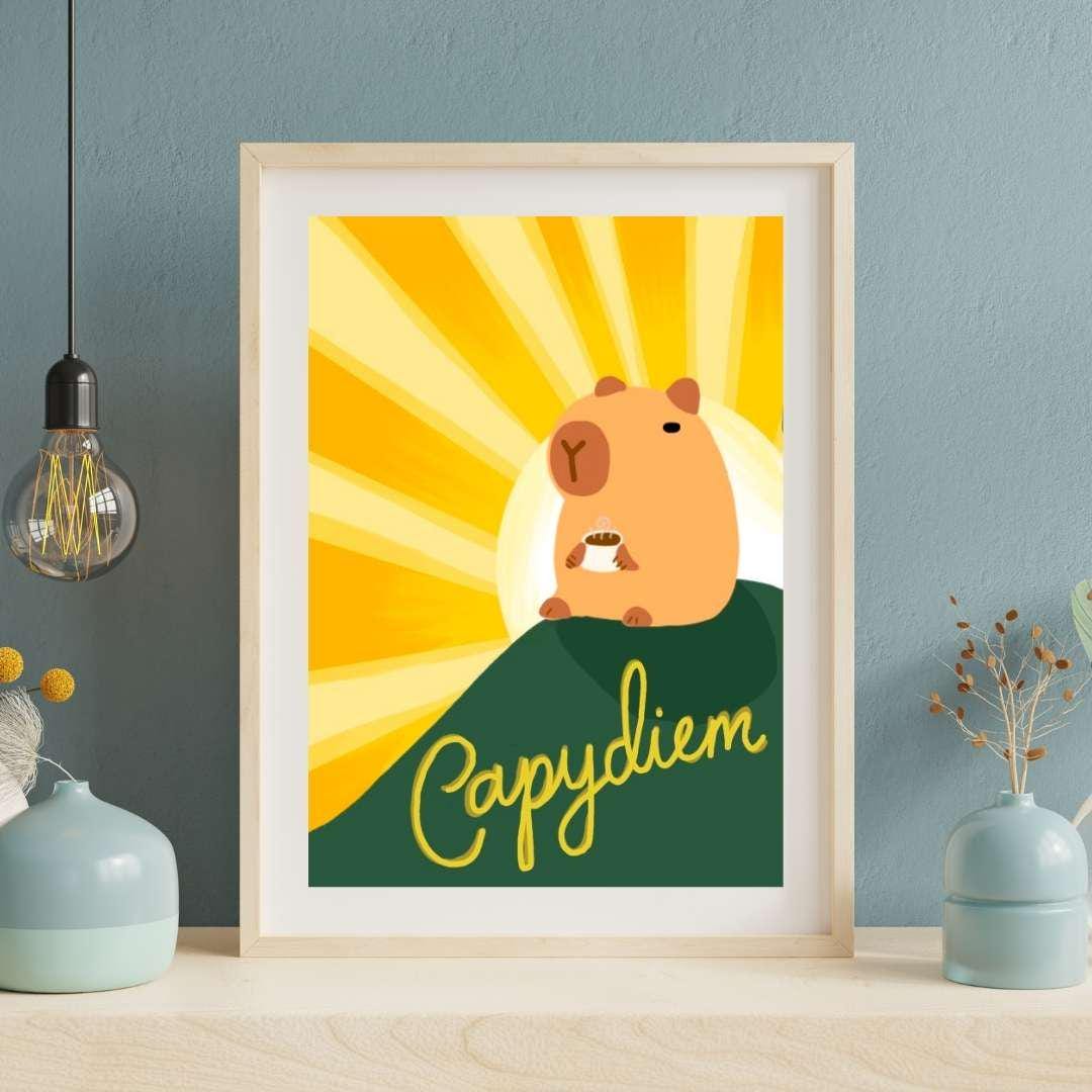 Capy-diem Capybara - Digital Print - Etsy