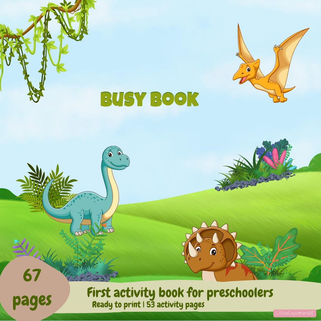 Dino Busy Book - Printable Educational Workbook for Toddlers ...