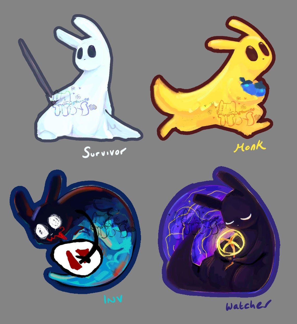 Rain World 3in Stickers // Survivor, Monk, Inv, Watcher, LTTM - Etsy