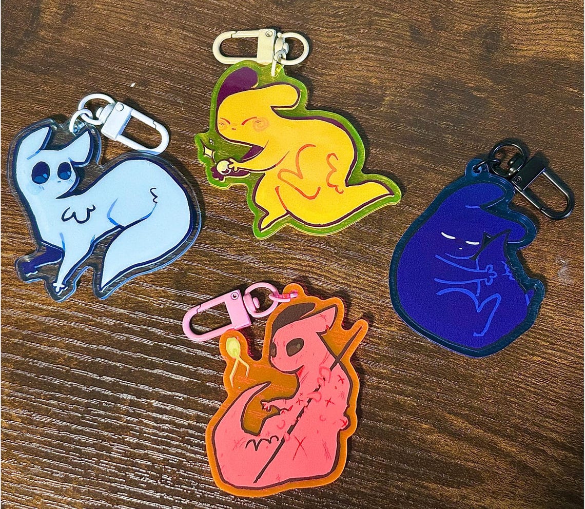 Rain World Acrylic Charms // Monk, Survivor, Hunter, Watcher/nightcat ...