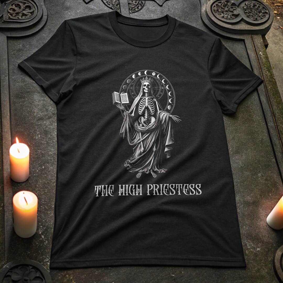 The High Priestess Skeleton Tarot Unisex T-shirt - Etsy