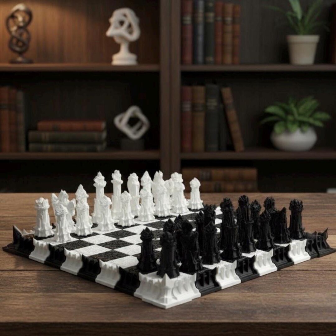 Gothic Fantasy Chess Set – Handmade Medieval Collector Chess Board ...