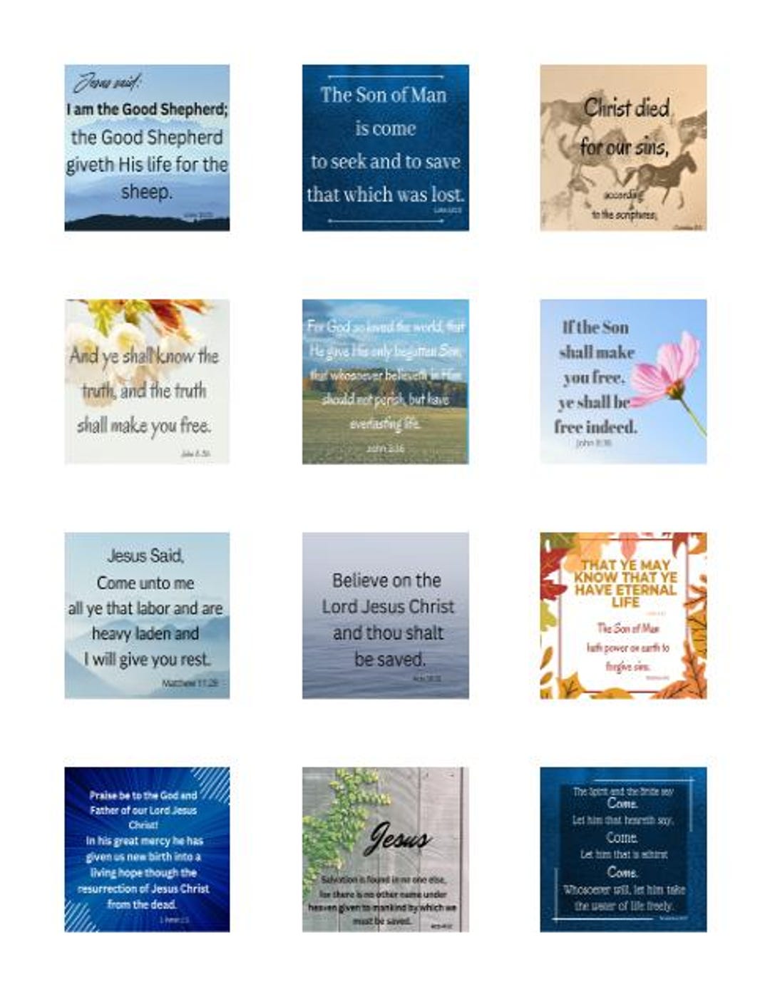 Bible Gospel Sticker Download ~2 for Avery Square Stickers - Etsy