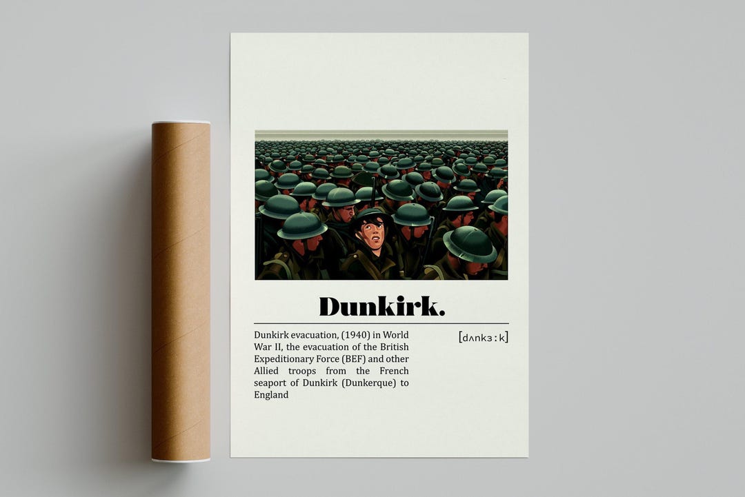 Dunkirk Poster Christopher Nolan Movie Poster Minimalist Movie Poster Vintage Retro Art Print ...