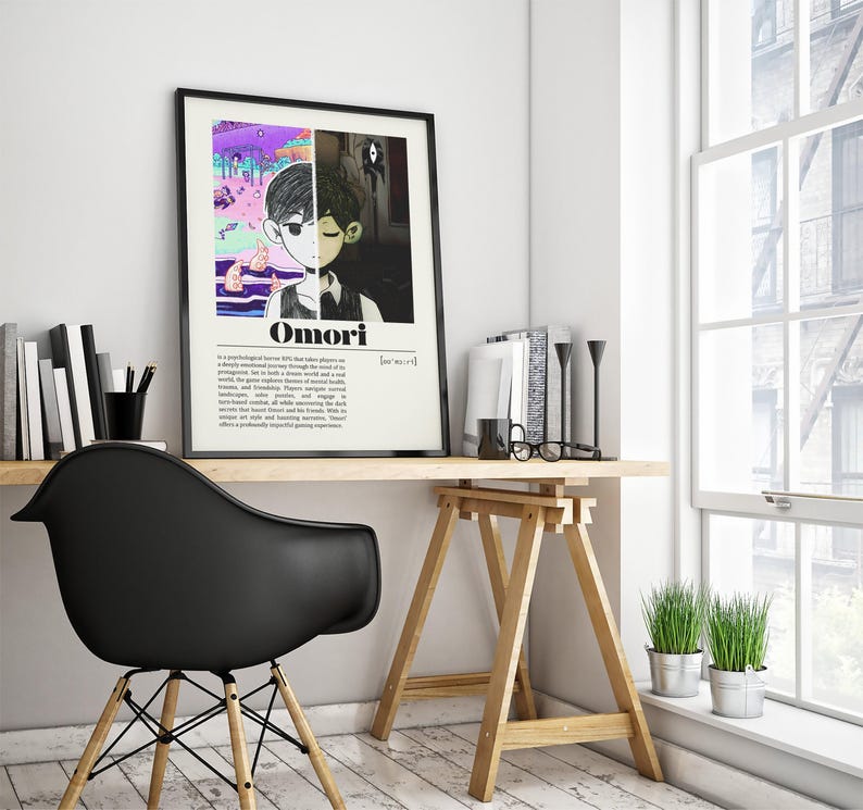 Omori Poster Minimalist Game Vintage Retro Art Print Custom Poster Wall ...
