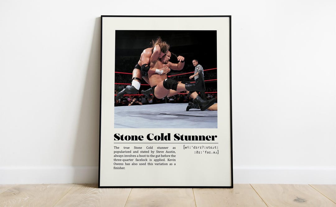 Steve Austin Poster Wrestling Stone Cold Stunner Minimalist TV Series ...