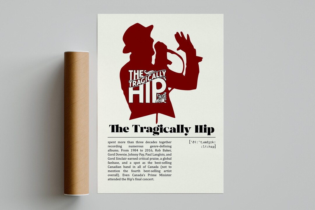 The Tragically Hip Poster Minimalist Music Poster Vintage Retro Art ...