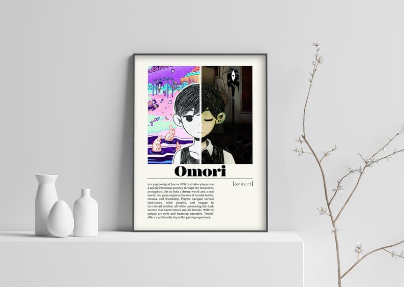 Omori Poster Minimalist Game Vintage Retro Art Print Custom Poster Wall ...