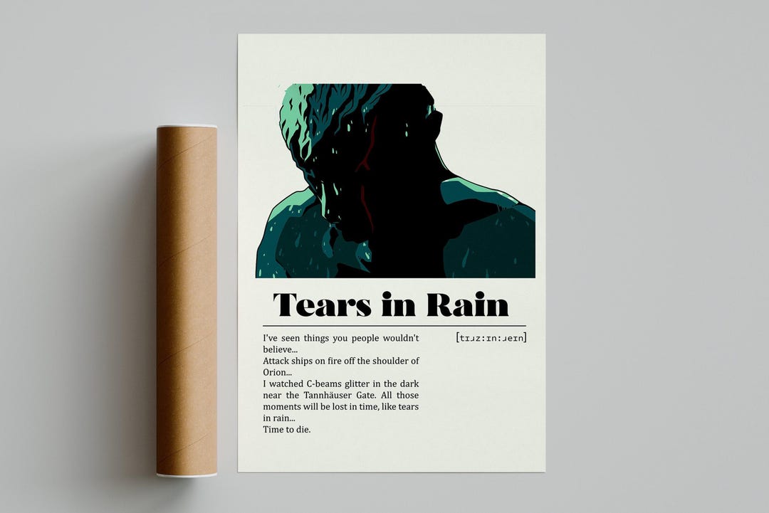 Blade Runner Tears in Rain Poster Movie Poster Minimalist Movie Poster ...