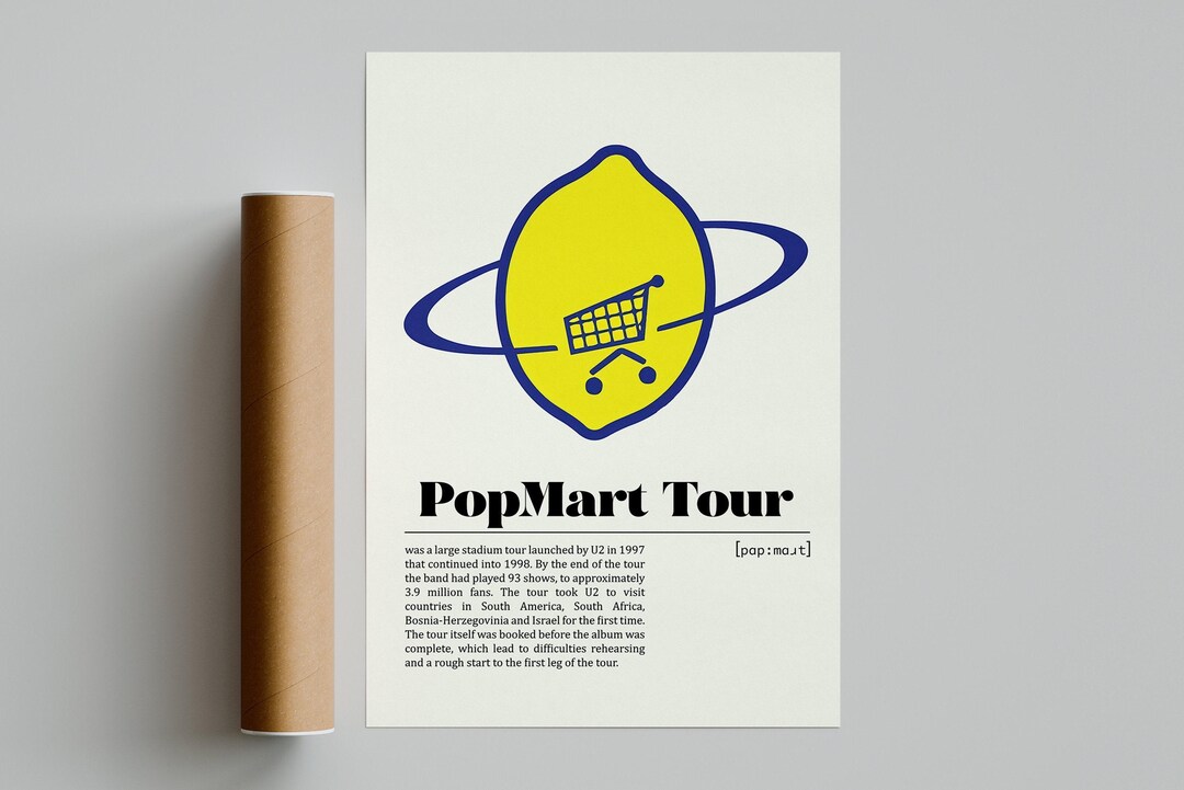 U2 Popmart Tour Poster Minimalist Music Poster Vintage Retro Art Print ...