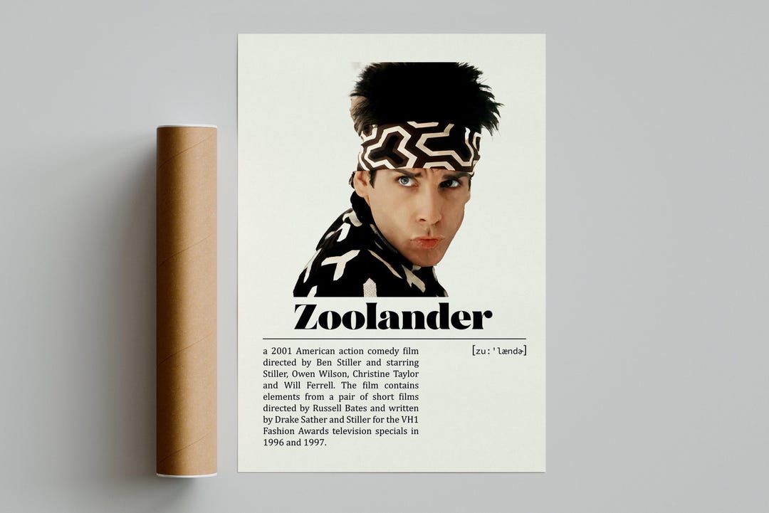 Zoolander Poster Ben Stiller Minimalist Movie Poster Vintage Retro Art ...