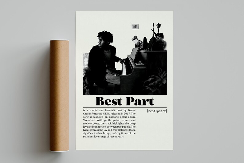 Daniel Caesar Best Part Poster Minimalist Music Poster Vintage Retro ...