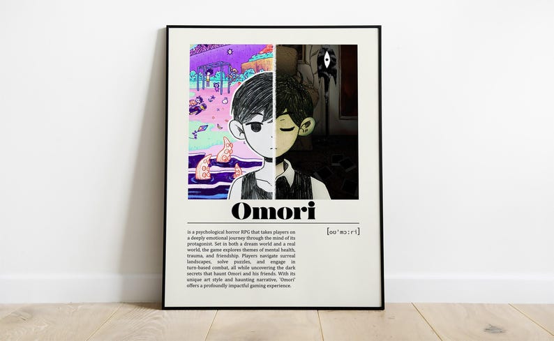 Omori Poster Minimalist Game Vintage Retro Art Print Custom Poster Wall ...