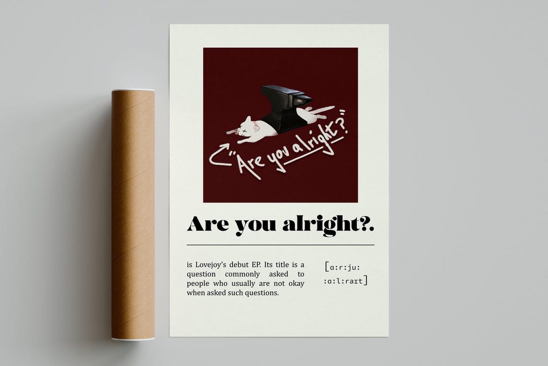 Lovejoy Are You Alright Poster Minimalist Music Poster Vintage Retro ...