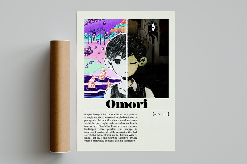 Omori Poster Minimalist Game Vintage Retro Art Print Custom Poster Wall ...