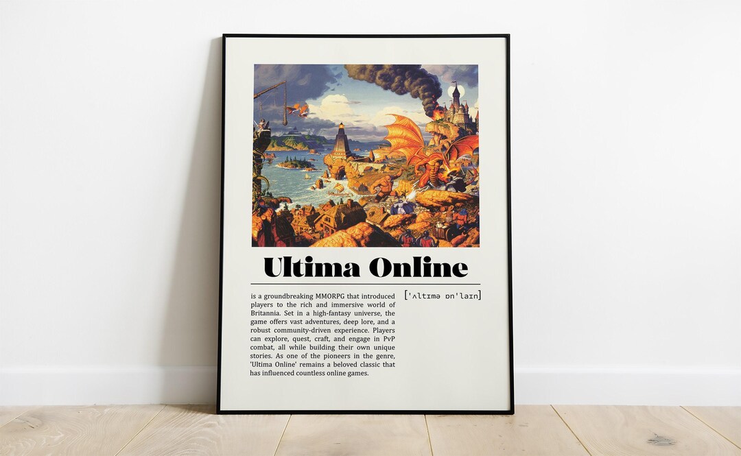 Ultima Online Poster Minimalist Game Vintage Retro Art Print Custom ...