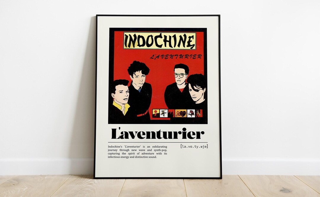 Indochine L'aventurier Poster Minimalist Music Poster Vintage Retro Art ...