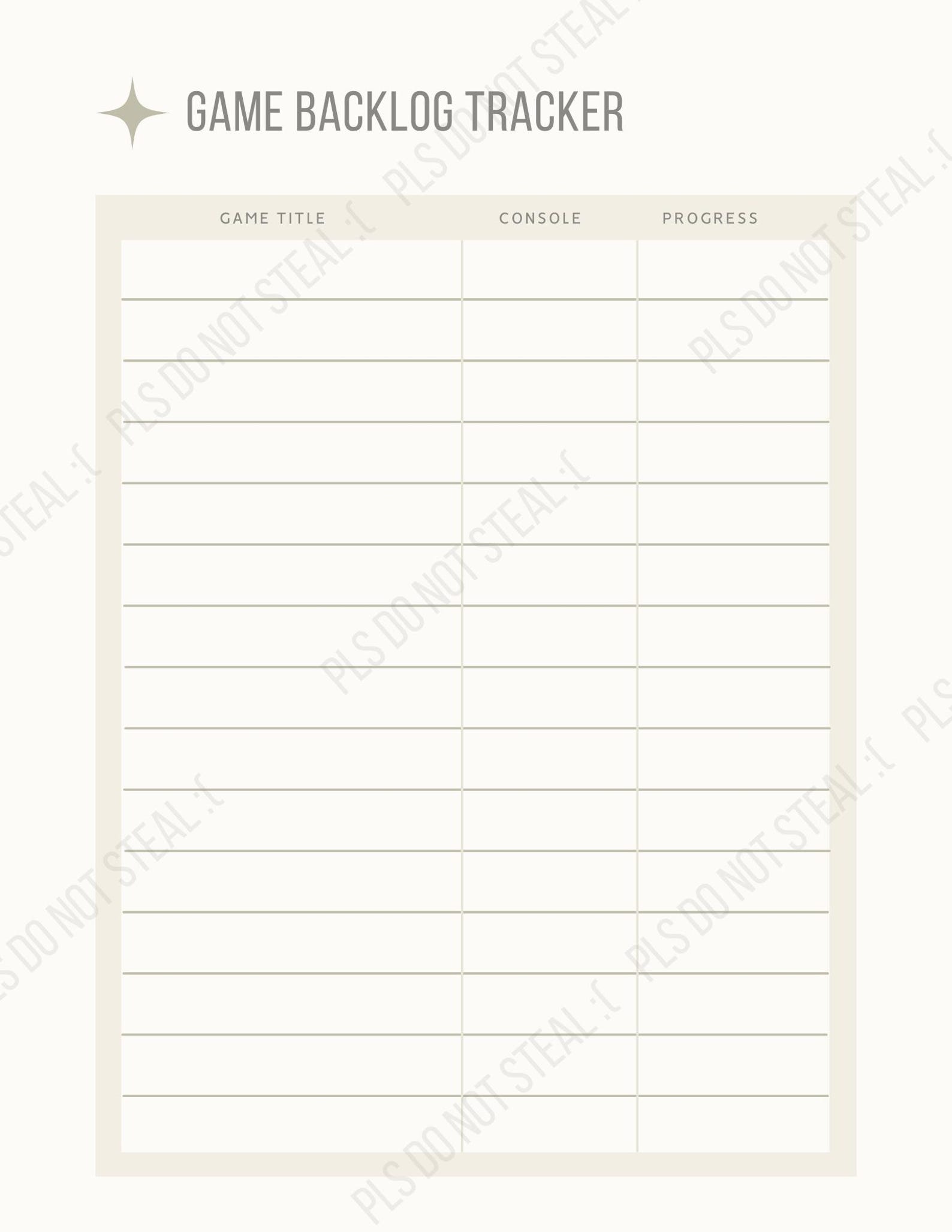 Gaming Tracker Bundle: Wishlist, Release, Backlog (digital Download PDF ...