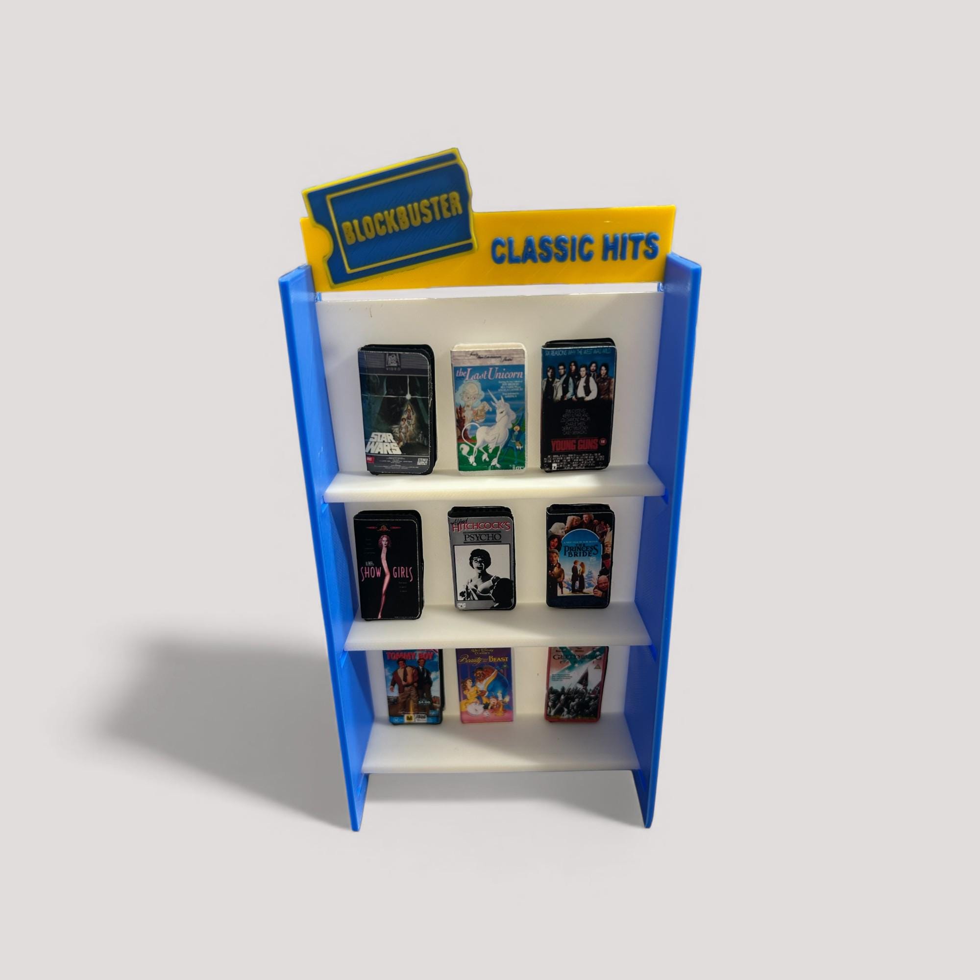 Blockbuster Mini VHS Shelf + Choose 3–12 Mini VHS Tapes | Retro Movie ...