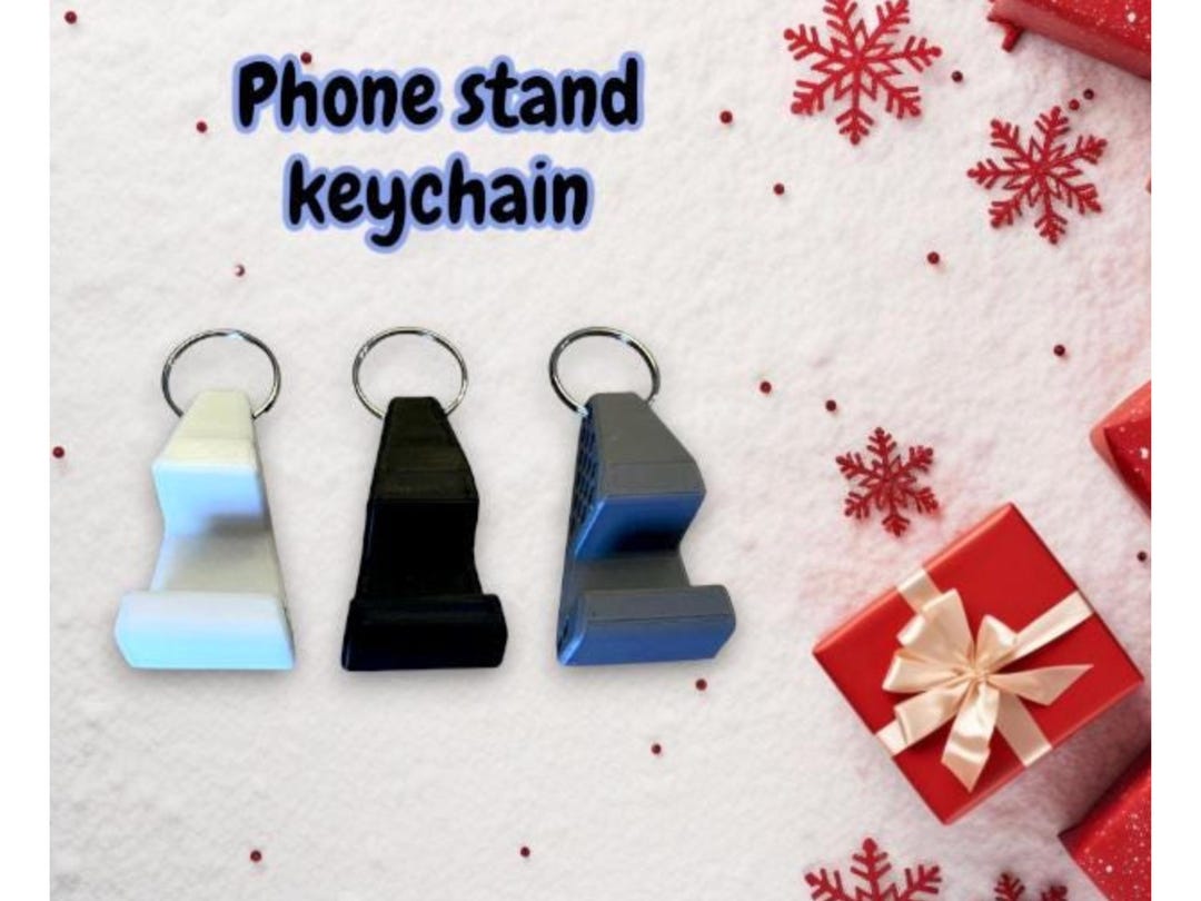 3D Printed Phone Stand Keychain – Hands-free Stand | Stocking Stuffer ...