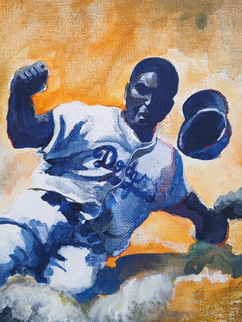 Jackie Robinson Dodger Original Art Watercolor Painting on Canvas Sheet ...