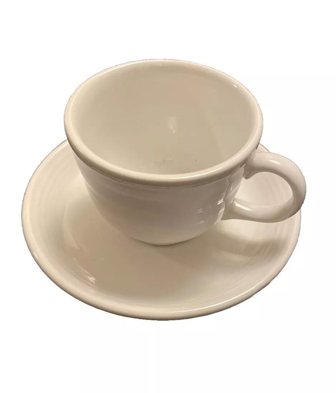 Fiestaware White Cup and Saucer Homer Laughlin Fiestaware - Etsy