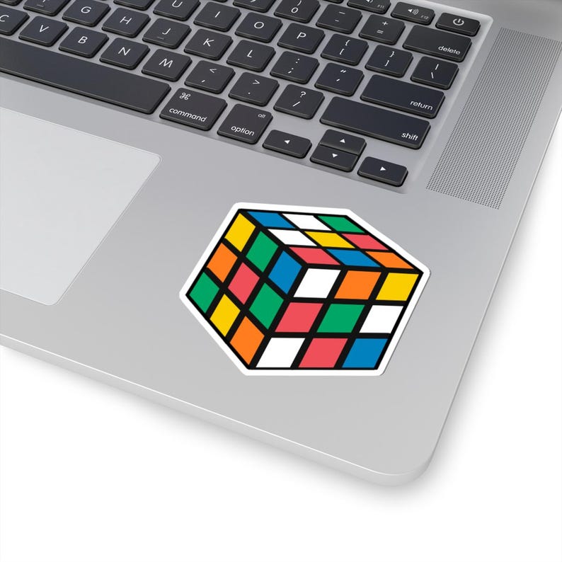 Retro Rubik's Cube Kiss-cut Stickers | Fun Laptop Decals | Unique Gift ...