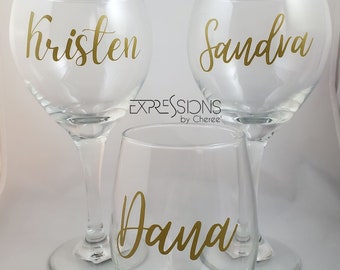 Personalized Stemless Wine Glass With Name Newlywed Gift - Etsy