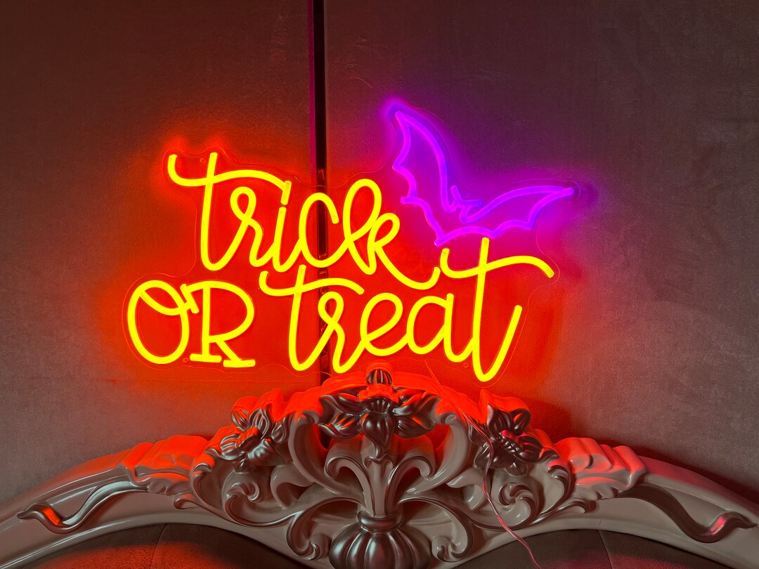 Bat Neon Sign Custom Halloween Art Neon Sign Halloween Art - Etsy