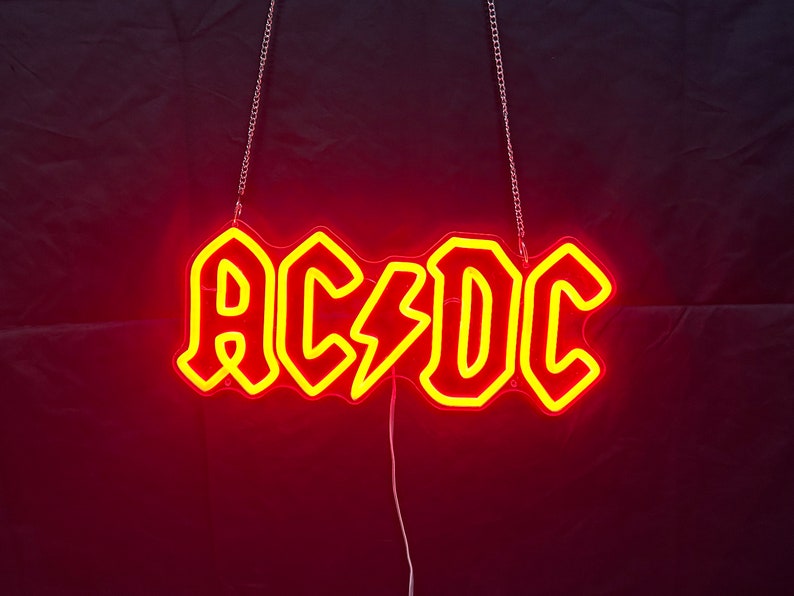 ACDC Neon Sign Neon Sign Band Decoration Neon Sign Wall - Etsy