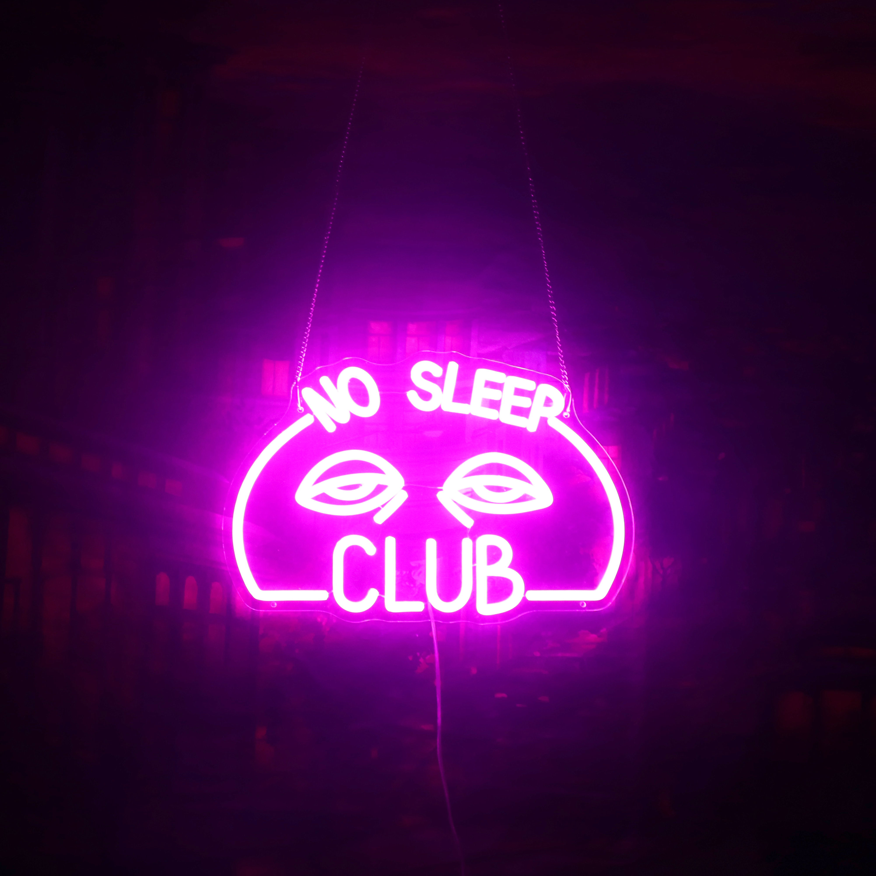 Neon Sign No Sleep Club Neon Sign Custom Neon Sign - Etsy