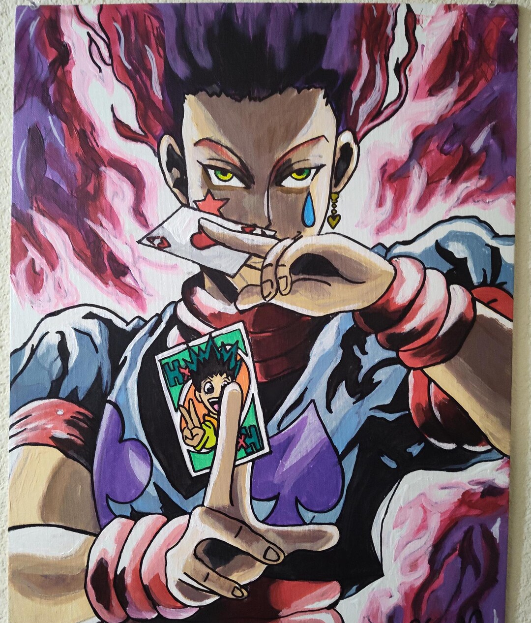 Hand-painted Hisoka Anime Artwork – Perfect for Any Fan! - Etsy