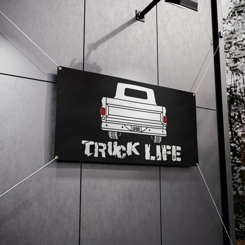 60's Chevy C10 OBS truck Life Vinyl Banner - Etsy