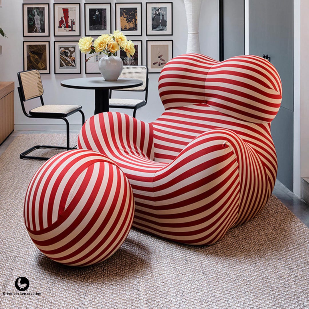 Custom Striped Lounge Chair, Modern Designer Chair, 30 Colors & 6 ...