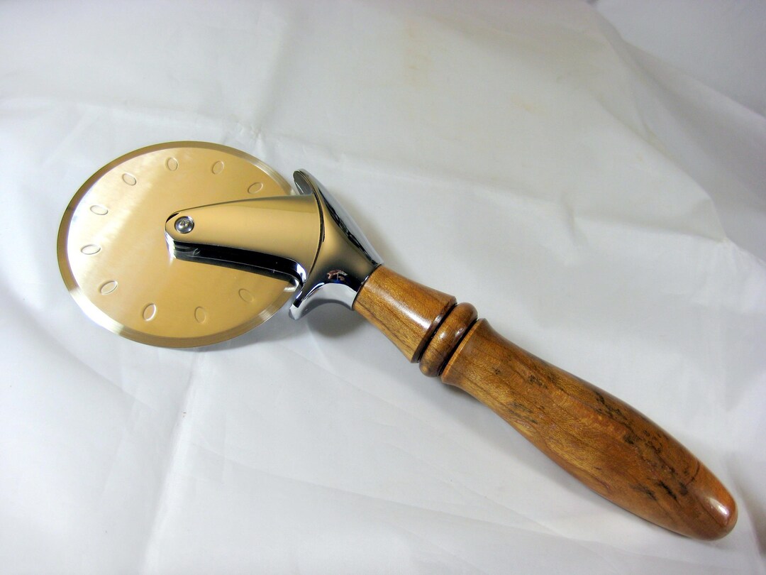 Pizza Cutter Handcrafted Hardwood Handle 4" Stainless Steel Blade - Etsy