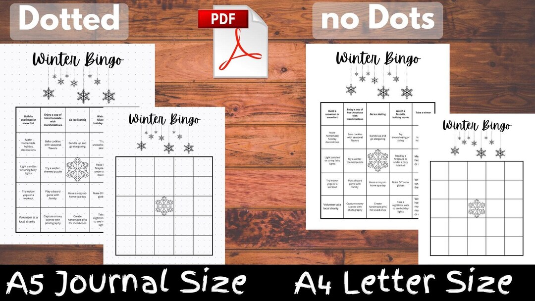 Seasonal Bingo Bundle Printable Bingo Cards & Journal Pages Winter ...