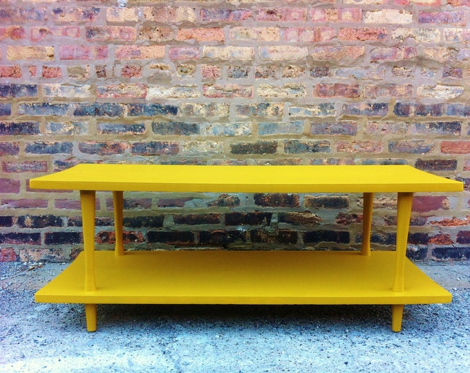 Mid Century Coffee Table in Mustard Yellow - Etsy