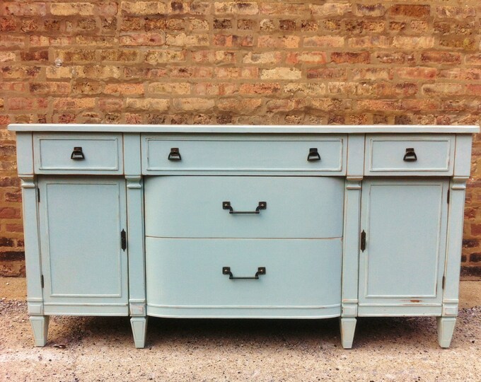 Vintage Buffet in Smokey Blue - Etsy