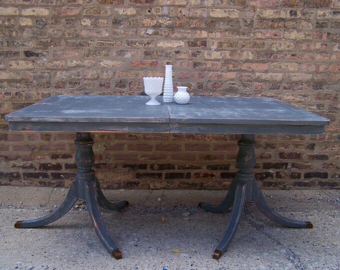 Huge Distressed Vintage Dining Table in Gray - Reserved for Valerie - Etsy