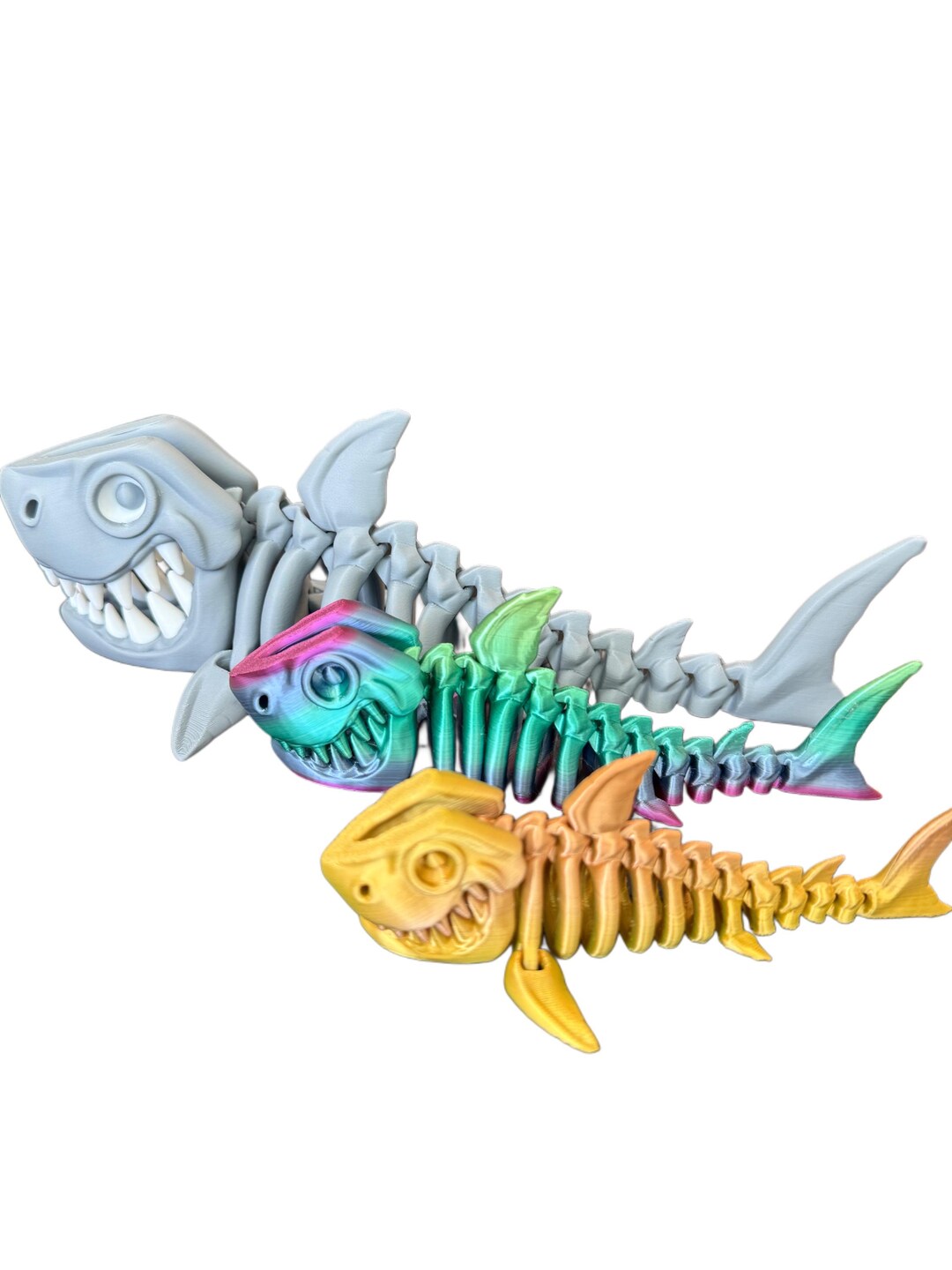 Skeleton Shark - 3 Sizes & Various Colors - 3D Printed Articulated ...