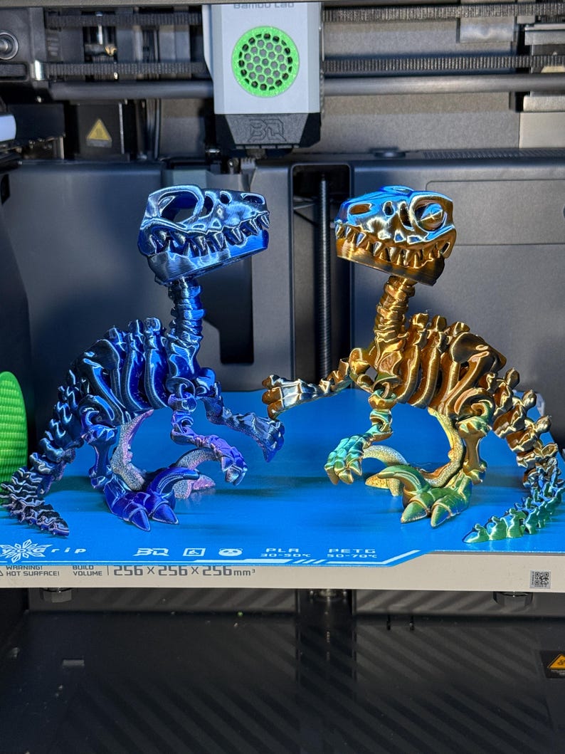 Flexi Skeleton Raptor | 3D Printed Articulating Dinosaur Toy | Dinosaur ...