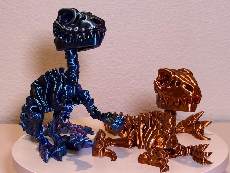 Flexi Skeleton Raptor | 3D Printed Articulating Dinosaur Toy | Dinosaur ...