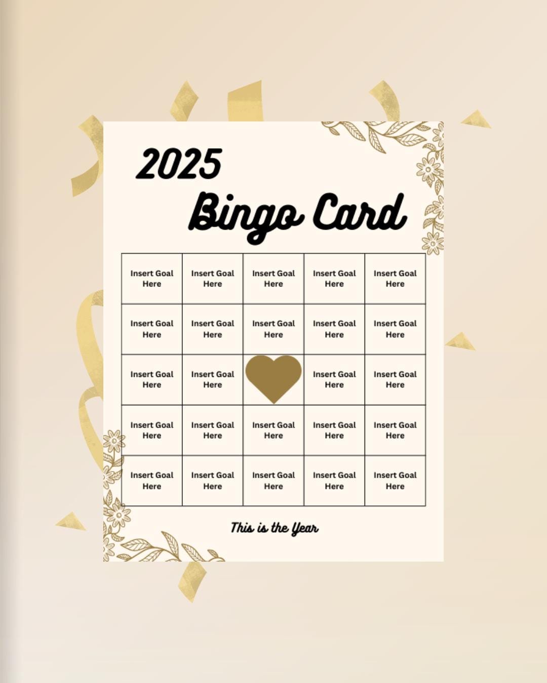 2025 Bingo Card - Digital Download, Goal Setting Printable, New Year ...